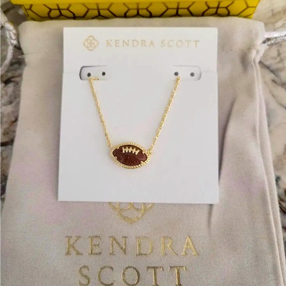 Kendra Scott | Jewelry | Nwt Kendra Scott Football Gold Short Pendant ...